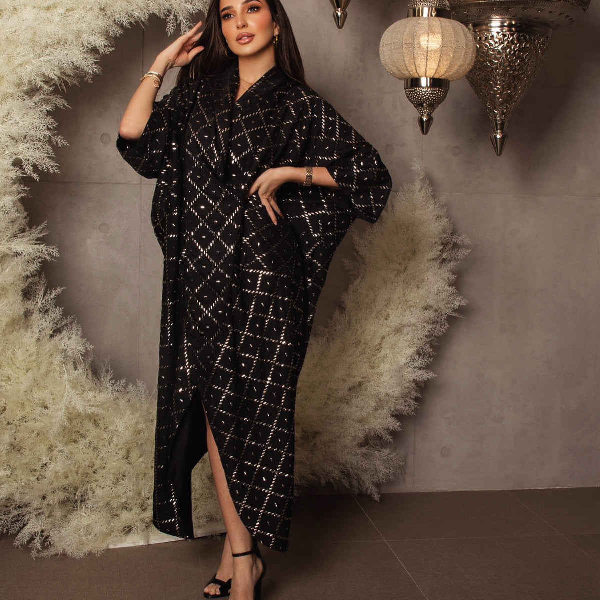 Jumpsuit Black Kaftan Lined